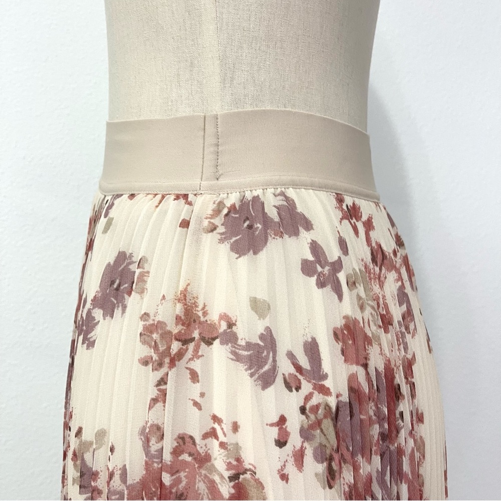 Aritzia- Wilfred Twirl Pink Floral Midi Skirt Size Sm… - Gem